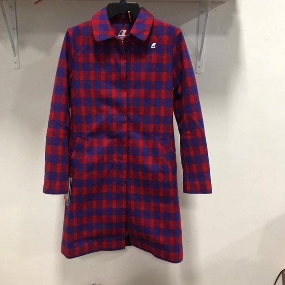 KWAY | Tops | Nwt Kway Coat Long Jacket Red Padded Wool Sz 8 | Poshmark